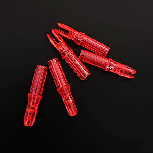 ZZYB 50pcs Archery Insert Nock Pins Plastic Arrow Nocks Replacement Arrow Nocks fit Inner Diameter 6.2mm Arrow Shaft (Red 2)