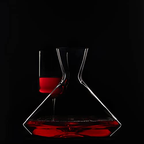 Wine Decanter β Hand-Blown Crystal Wine Carafe β Elegant Modern Pouring Vessel for Hosting Parties β Wine Aerator for Better Wine Experience (60 oz)