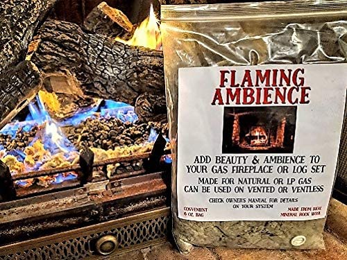 YOLLIT Glowing Embers/Premium 100% Mineral Rock Wool for Gas Logs Fireplace Appliances Natural/LP Fuels Compatible Burnt Ember Display / 6 Oz. Package with Convenient Hang Hole