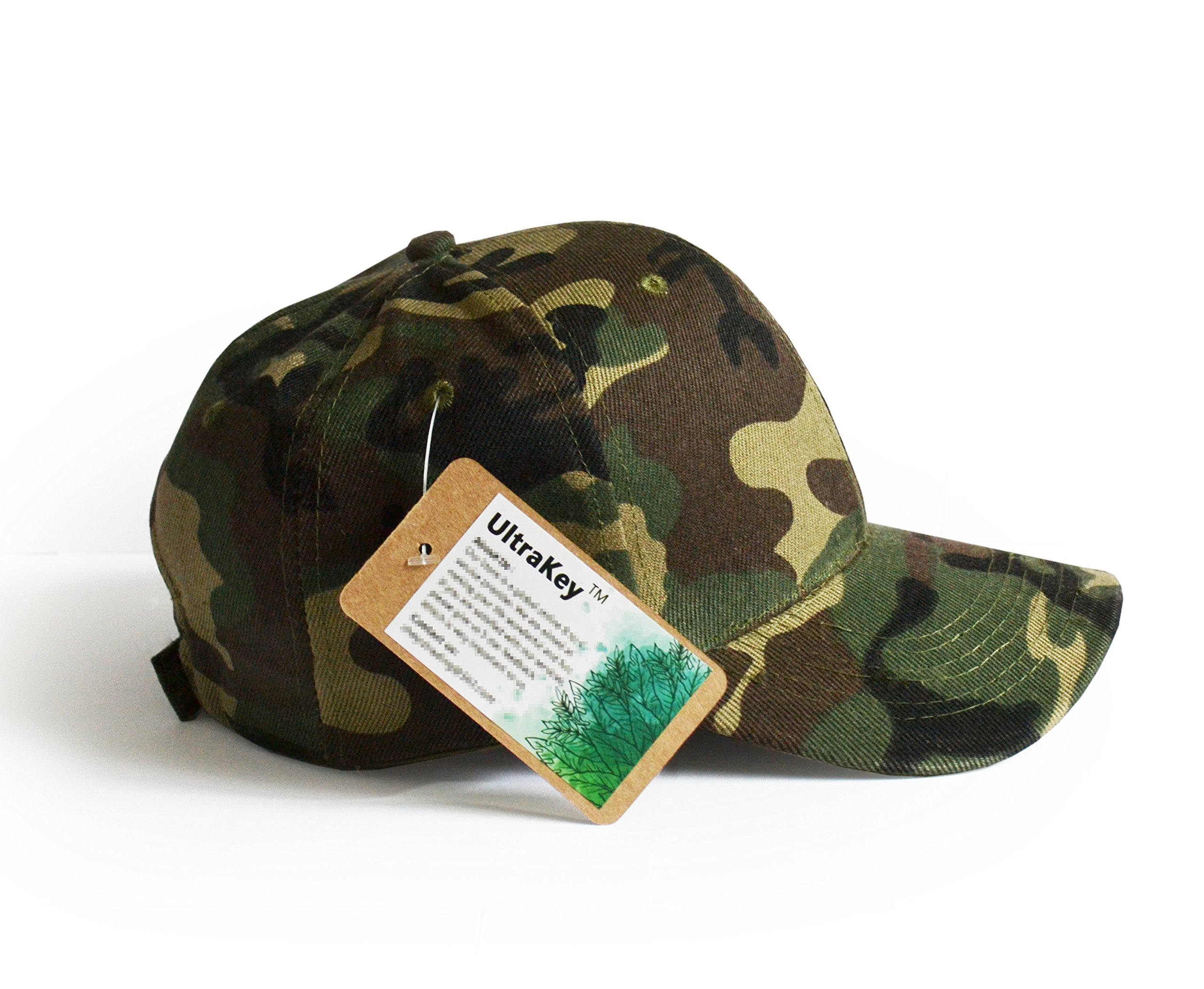 UltraKey Mens Army Military Camo Cap Baseball Casquette Camouflage Hats for Men Hunting (Green)