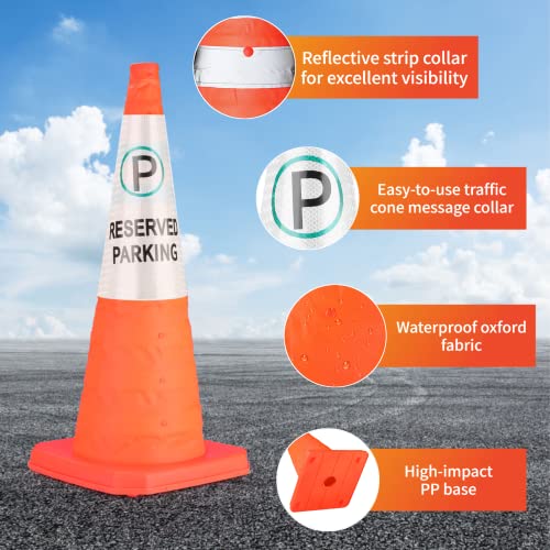 yeesport 4PCS 18 Inch Collapsible Traffic Cones, Multi Purpose Orange Cones with Reflective Strip Collar, Traffic Safety Cones for Road Safety, Parking and Driver Training