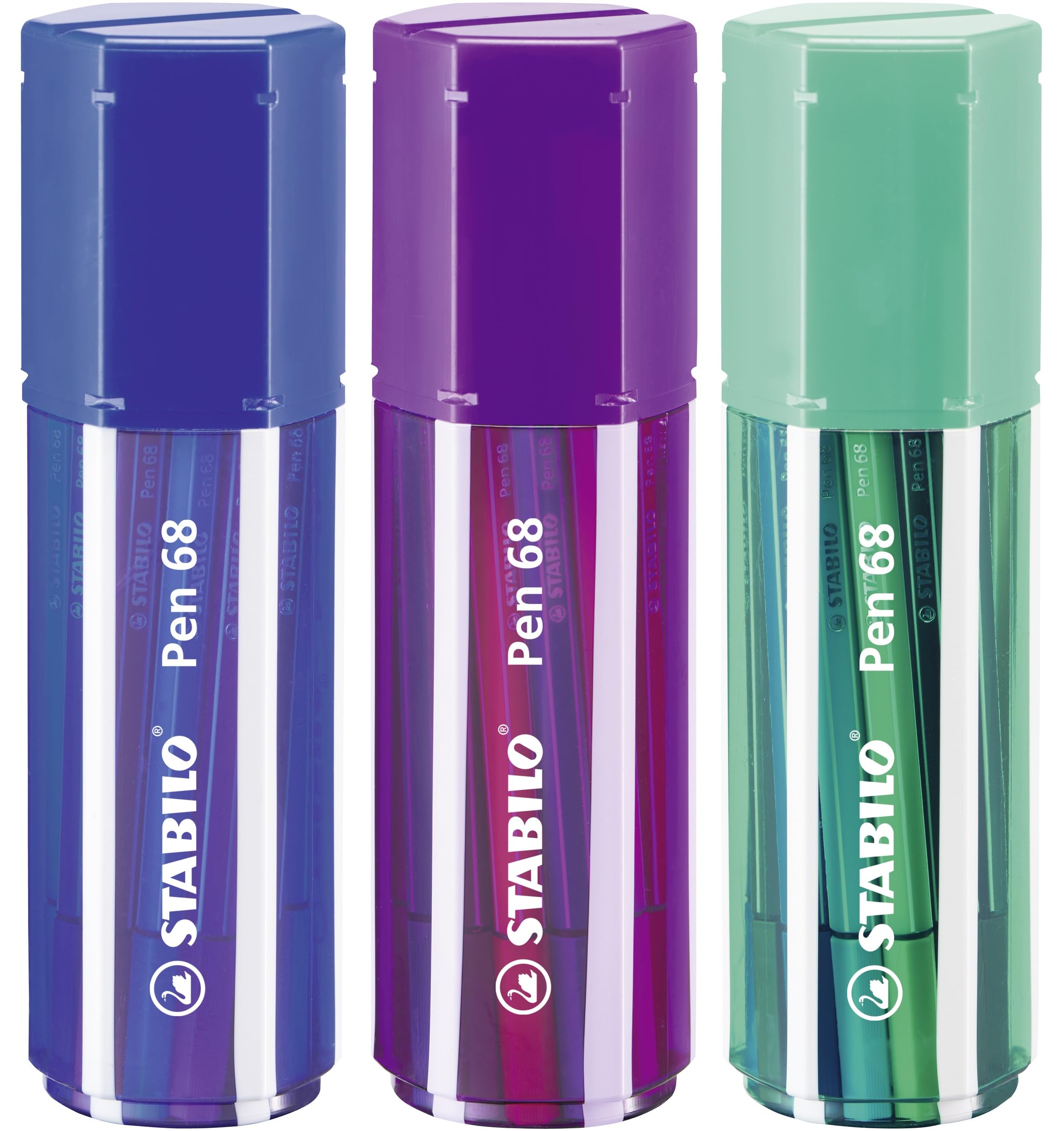 STABILO Premium Felt-Tip Pens Pen 68 - Big Pen Box - Assorted Colours 20pc