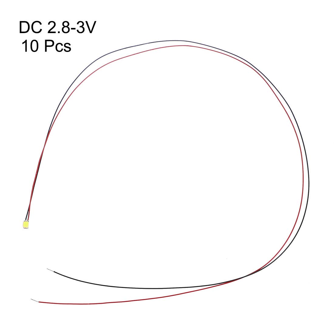 uxcell 10pcs Prewired 0805 White Surface Mounted Devices LED Light Emitting Diode - DC2.8-3V Micro Soldered Mini LED Light