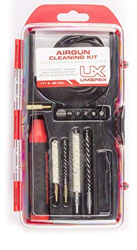 Umarex .177 and .22 Caliber Air Gun Cleaning Kit - Includes Cleaning Rod, Brushes, Mops, Cleaning Pellets, and Driver Set, Black