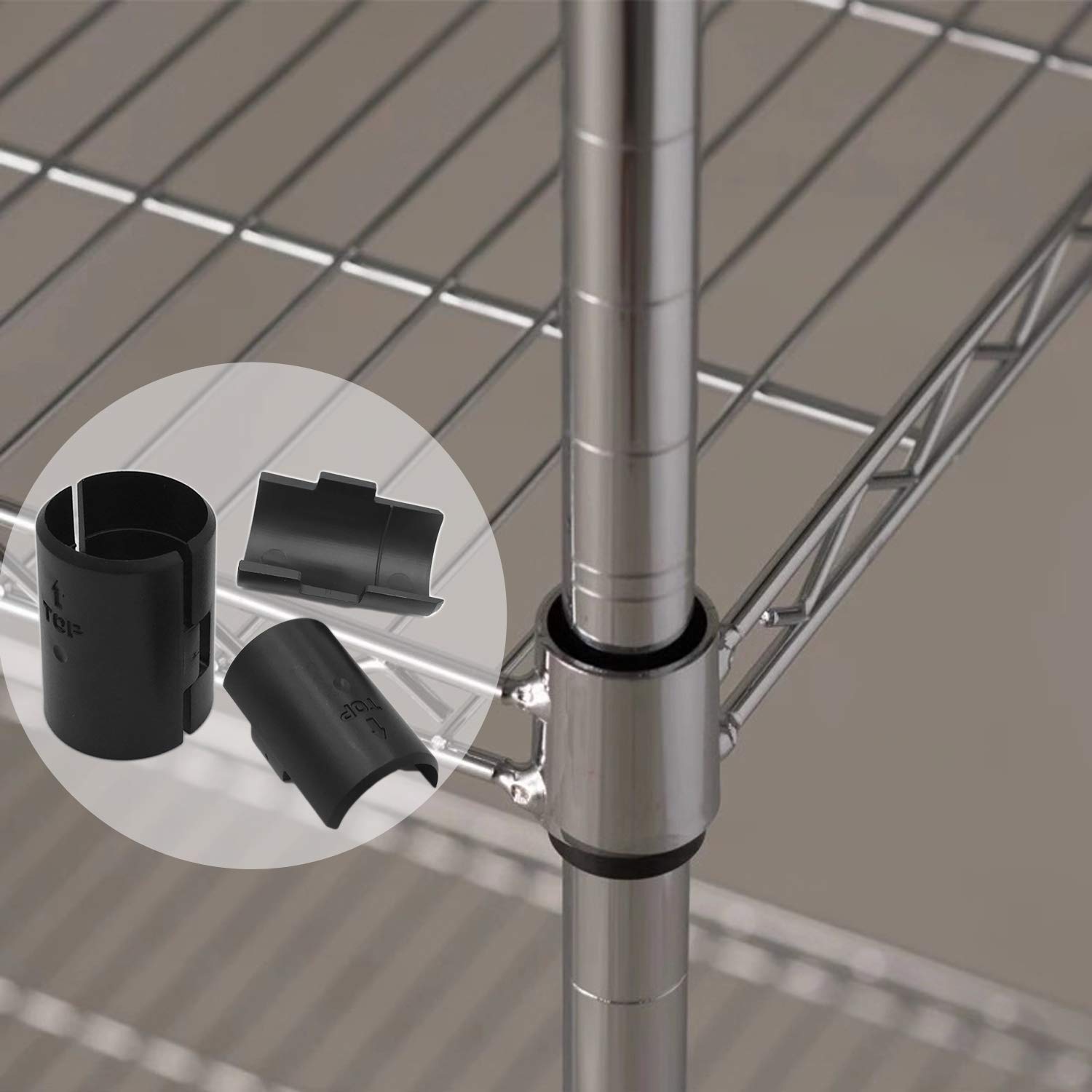 Wire Shelf Clips,74-Packs Wire Shelving Shelf Lock Clips for 1" Post- Shelving Sleeves Replacements for Wire Shelving System,Fits with Thunder Group,Alera,Honey Can Do,Eagle,Regency,Metro & More