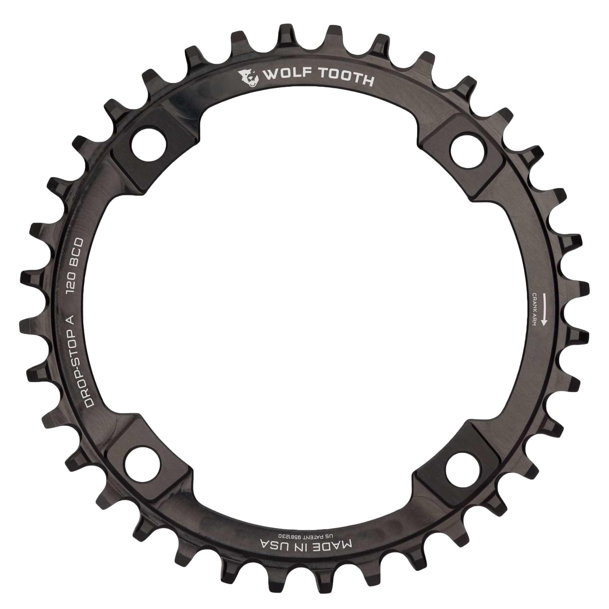 Wolf Tooth 120 BCD Mountain Gravel Bike Chainrings for SRAM XX (36 Tooth, Drop-Stop A, MTB)