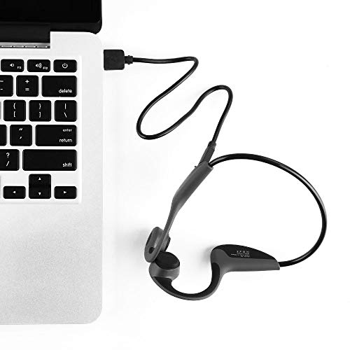 Vibez Bone Conduction Headphones Portable Open Ear Headset Wireless Bluetooth 5.0 Connectivity Sweat Resistant Sports Earphones with Microphone Volume Control for Running Hiking Driving Bicycling Grey