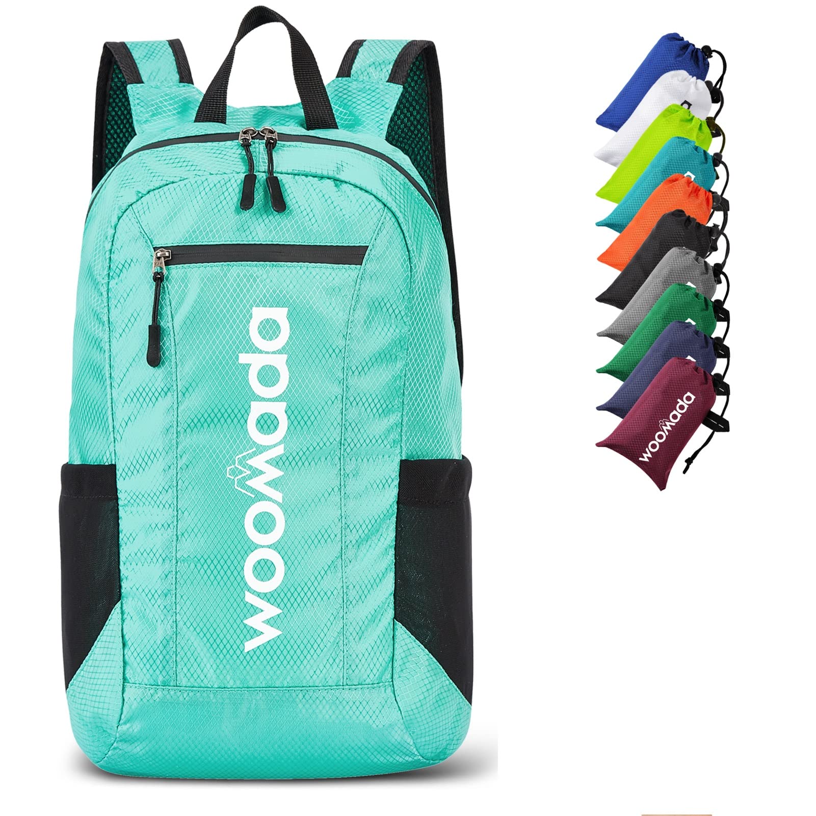 WOOMADA 16L Ultra Lightweight Packable Water Resistant Travel Hiking Backpack Daypack Handy Foldable Camping Outdoor Backpack
