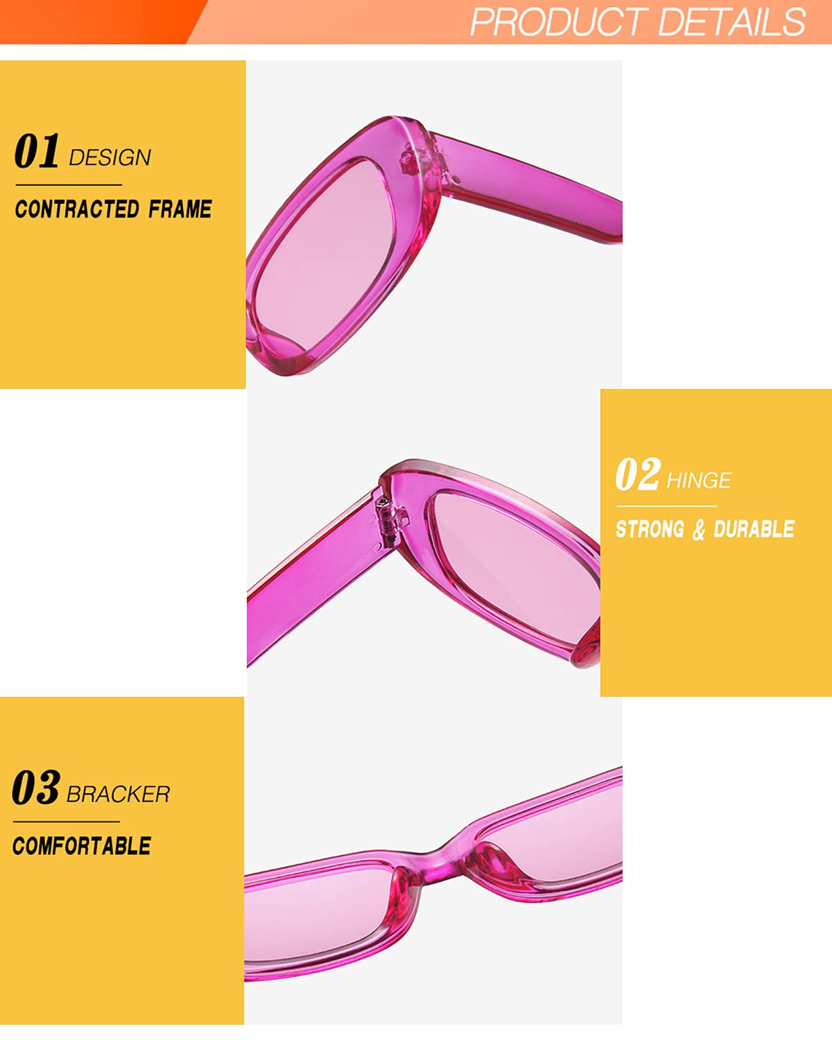 YVENIGHT Bulk Small Retro Rectangle Sunglasses Trendy for Women 10 Pack Vintage Square Glasses for Party UV400 Protection