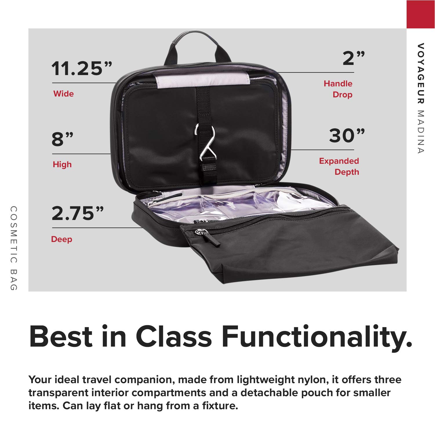 TUMI - Voyageur Madina Cosmetic Bag - Luggage Accessories Travel Kit for Women - Black
