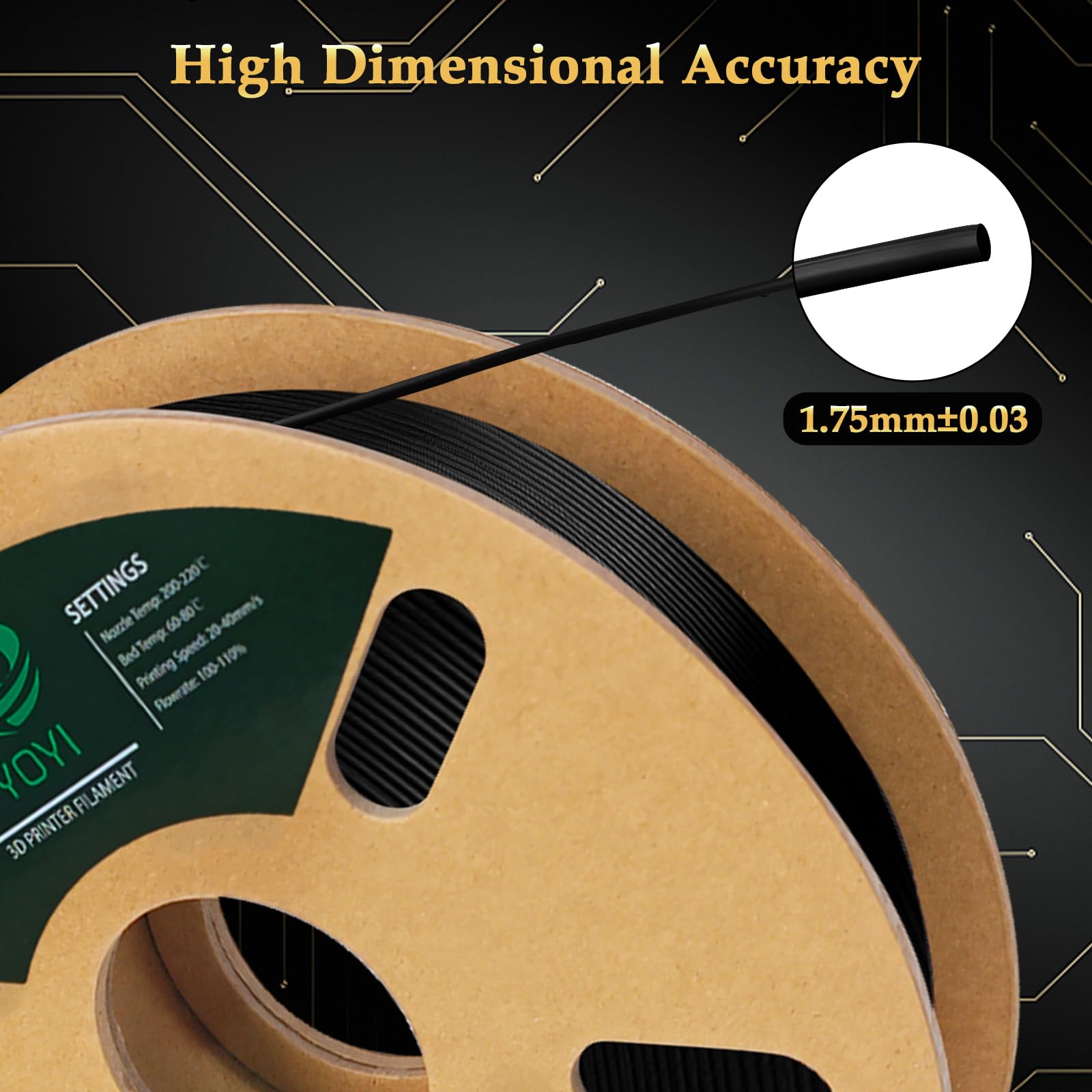 YOYI YOYI Silk PLA 3D Printer Filament, Shiny Silk PLA Filament 1.75 mm, Dimensional Accuracy +/- 0.02 mm, 1kg Cardboard Spool (2.2lbs), Fit Most FDM Printerā¦