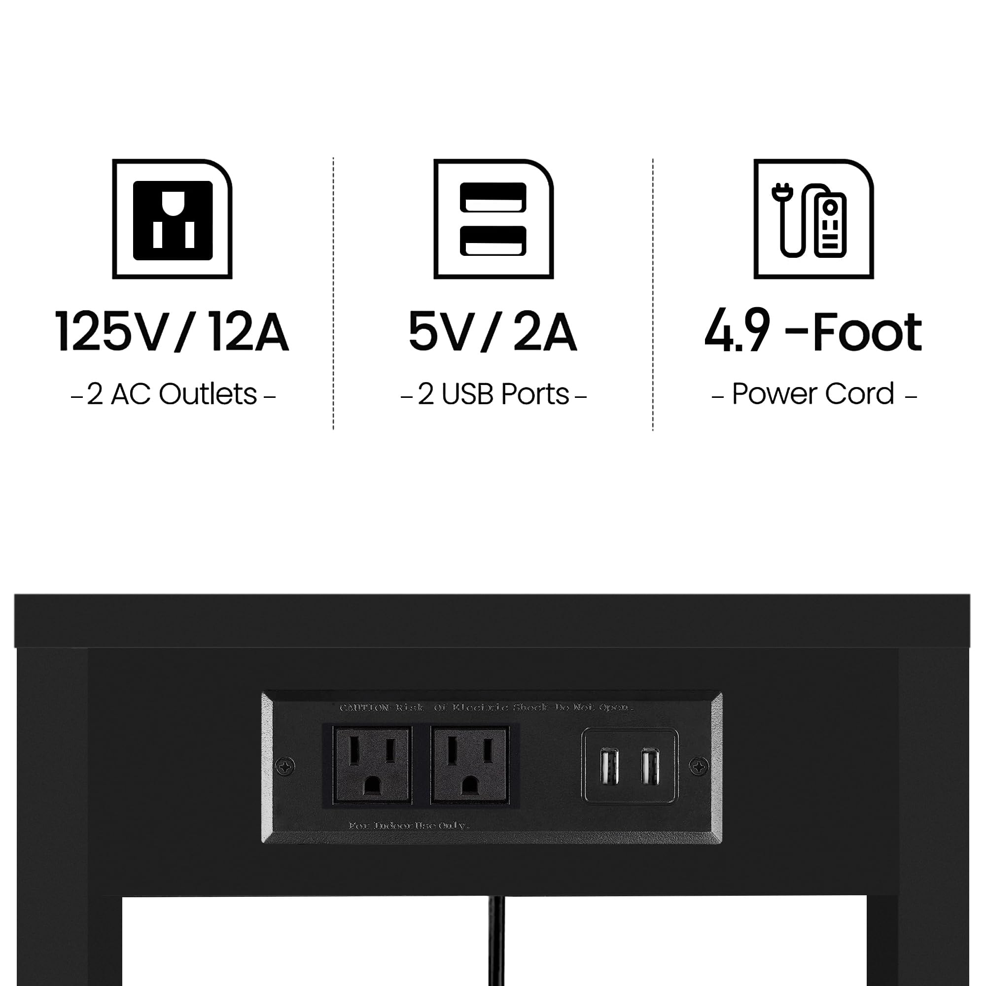 TUTOTAK Side Table with 2 USB Ports and Outlets, C Shaped End Table with Charging Station, Snack Table for Couch and Bed, Small Sofa Table for Small Spaces, Living Room, Bedroom, Greige TB01BG043