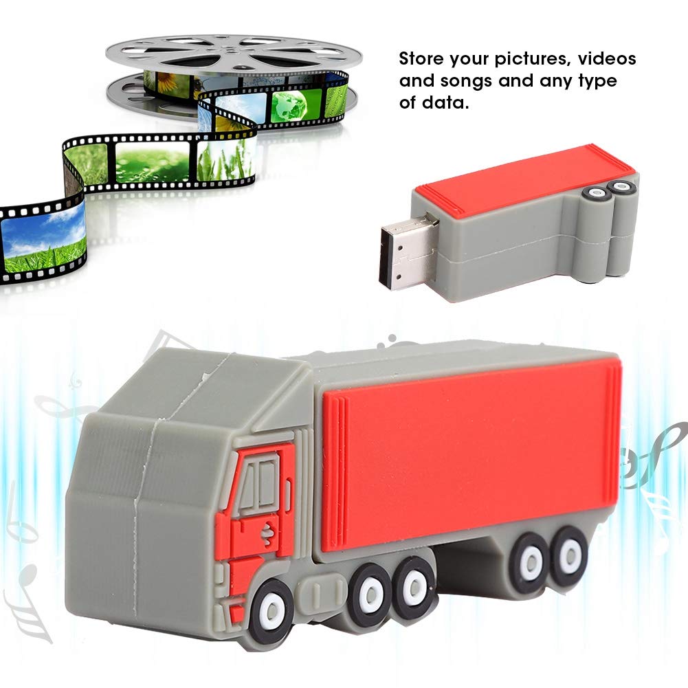 Yencoly Truck-Shaped U Disk USB Drive, Mini Memory Storage, U Disk, USB3.0 for OS X/for PC Laptop(32G)