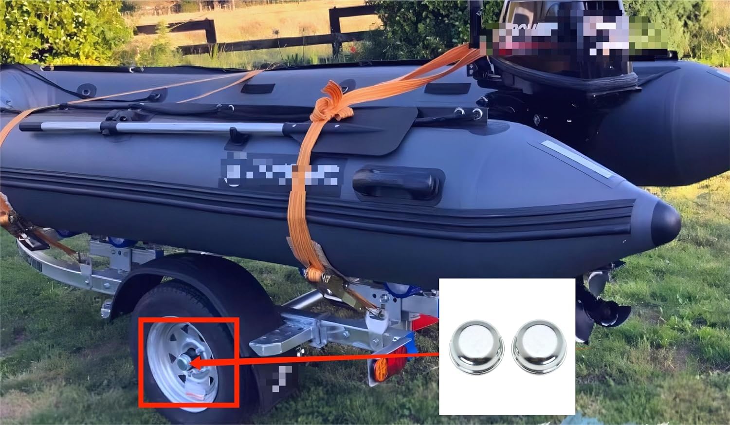 Zhiqinge Trailer 1.98" Grease Cover Dust Caps for 2 k 3.5 k 3,500 lb Axle Hub(2 PK)