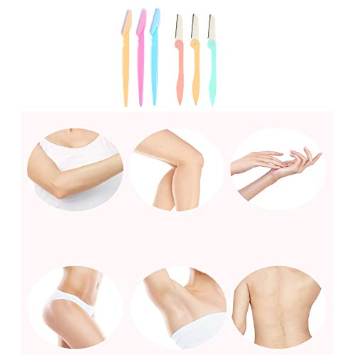 Yosawa 12 Pieces Eyebrow Razor Shaper Trimmer Shaver Women Men Facial Razor Multipurpose Exfoliating Tool with Precision Cover(SMD)