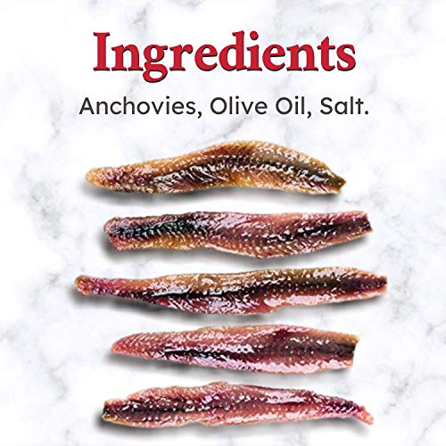 Roland Foods Flat Anchovy Fillets Packed in Olive Oil, Wild Caught from Spain, 14 OZ Can
