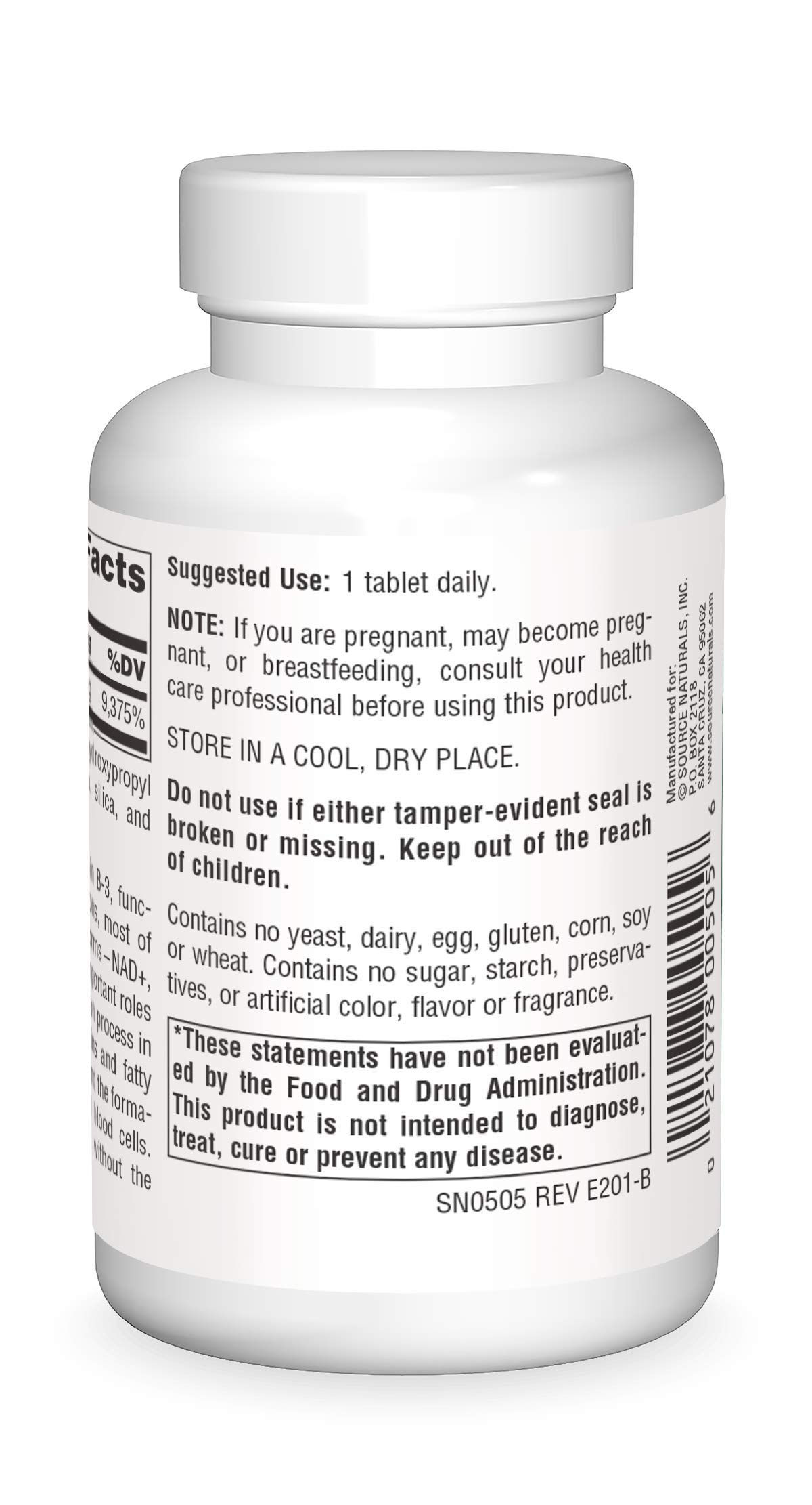 Source Naturals Niacinamide B-3, 1500 mg Dietary Supplement - 50 Tablets