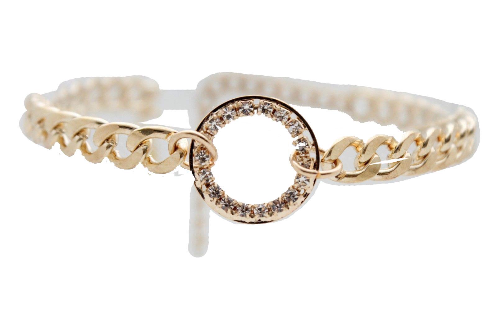 Women Western Fashion Anklet Boot Chains Bracelet Gold Metal Bling Ring Beads Round Shoe Charm