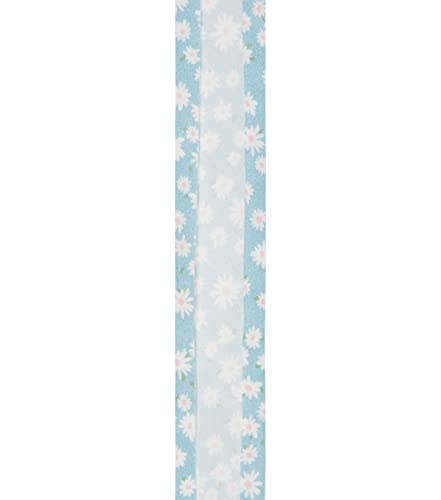 Wrights Extra Wide 1/2 Inch Double Fold Bias Tape for Quilting and Sewing, 27 Total Yards, White/Blue 9 Piece