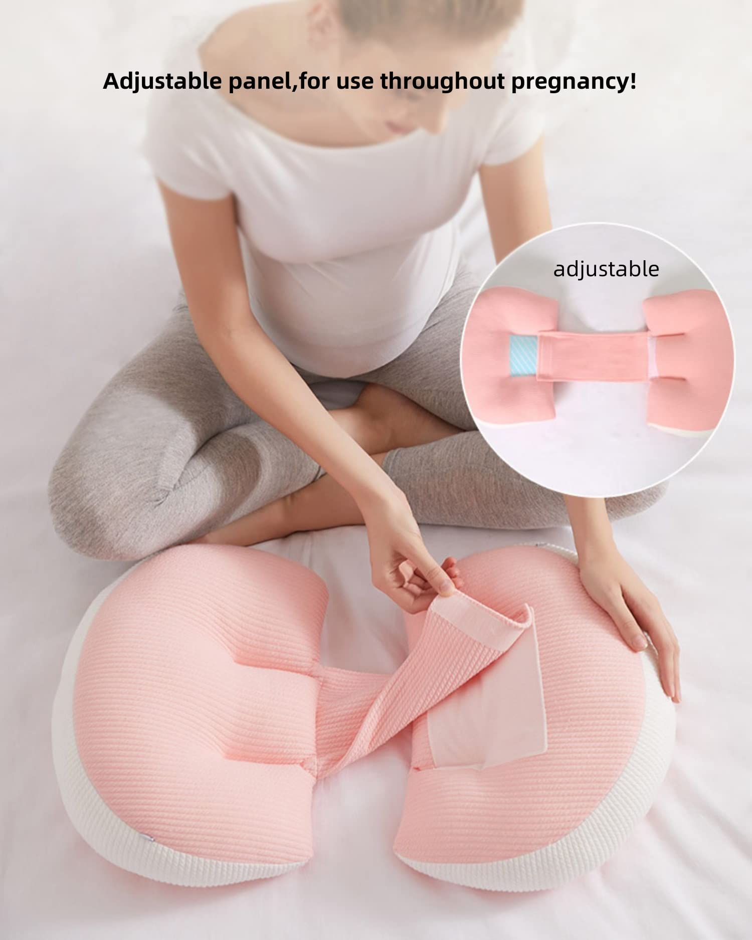 WYXunPlanet Soft Maternity Pillow | U-Shaped Design | Detachable Extension | Full Body Comfort & Pregnancy Relief(Pink)
