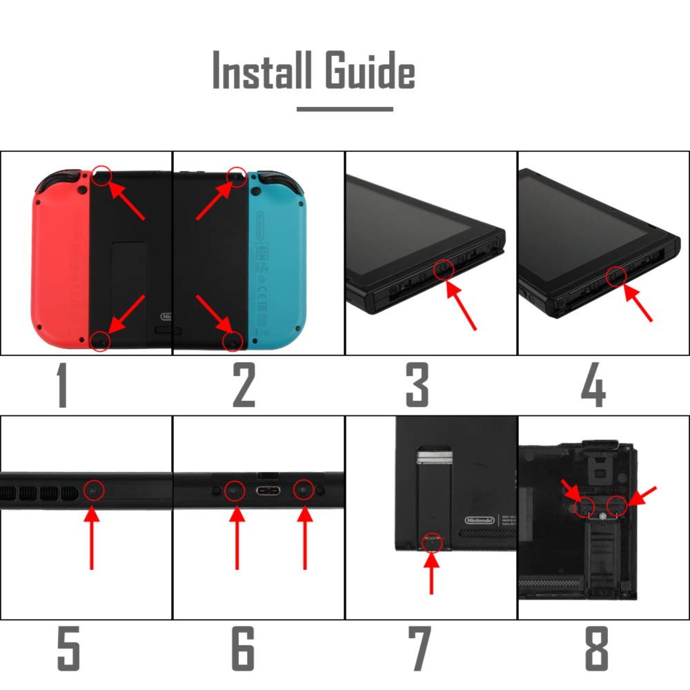 Vanpark Kickstand for Nintendo Switch, Replacement Kick Stand Back Bracket Holder for Nintendo Switch - Repair Kit Includes Tri-Wing & Philips Screwdriver