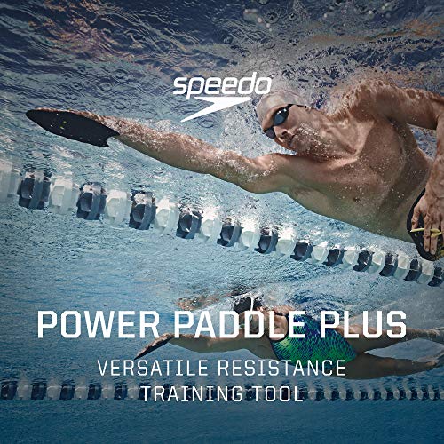 Speedo unisex adult Training Power Plus swimming hand paddles, Yellow, Large US