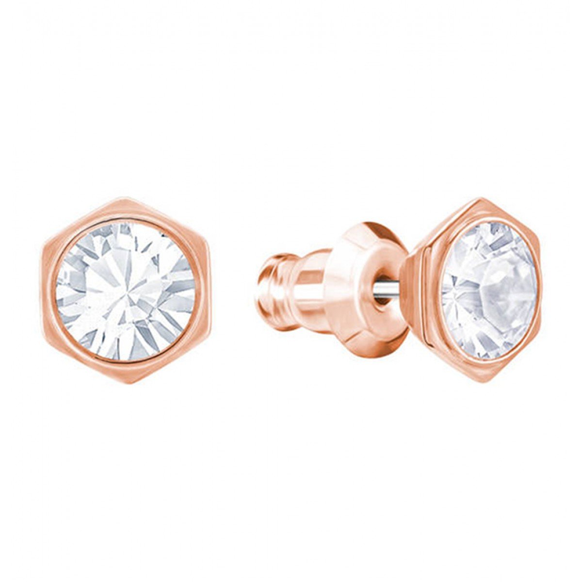 SWAROVSKI Crystal Rose Gold Pierced Stud Earrings