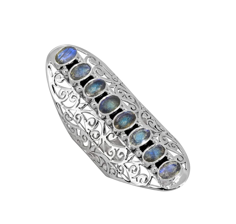 YoTreasure Labradorite Solid 925 Sterling Silver Designer Ring