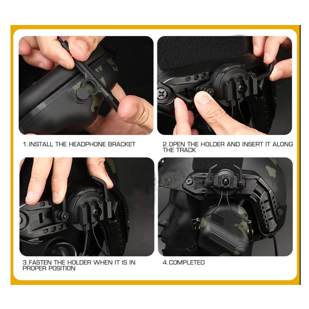 Tactical Helmet ARC Rail Adapter Suspension Headphones Bracket Tactical Helmet Headset Bracket for Tactical Pickup Headset