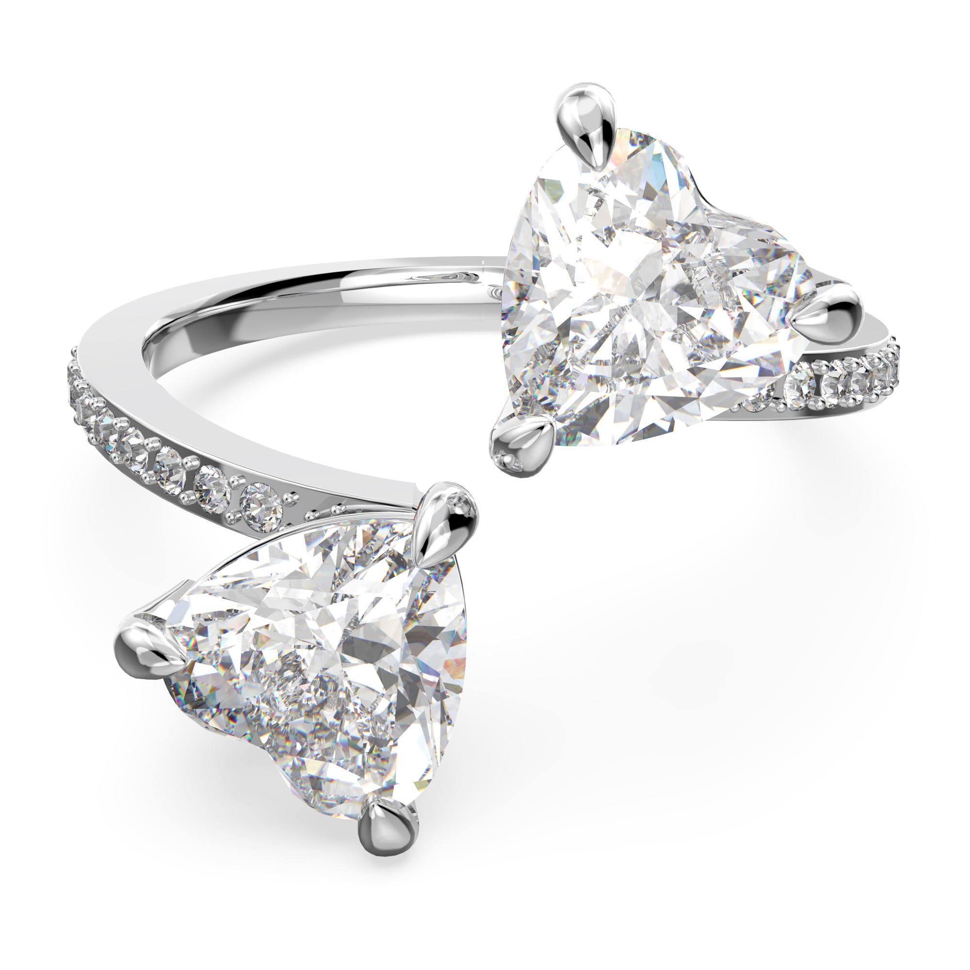 SWAROVSKI Mesmera Women's Open Ring Crystals and White Pavé and a Rhodium Finished Band, Size 8