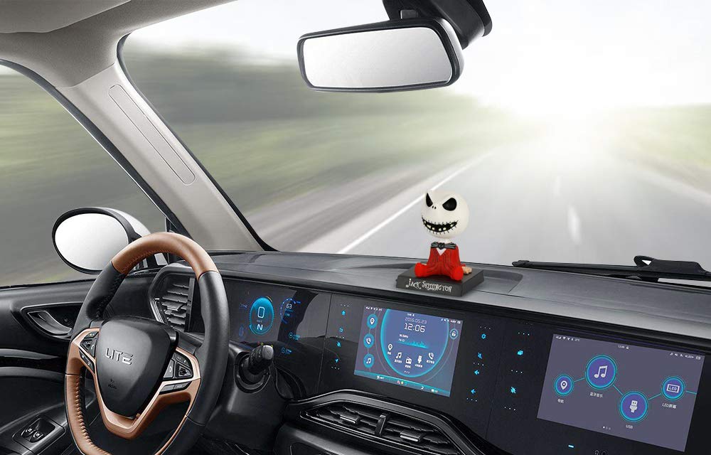 YOU+ Car Ornaments PVC Jack Skeleton Action Figure Shaking Head Doll Dashboard Decoration The Nightmare Before Christmas Jack Toys