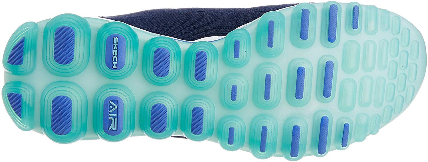 Skechers Sport Women's Skech Air 2.0 Run High Fashion Sneaker, Navy Mesh/Light Blue Trim, 8.5 Wide
