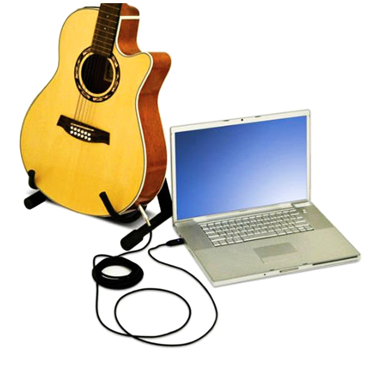 VAlinks USB Guitar Cable, USB Guitar Cord Male to 6.35mm 1/4" Mono Male Electric Guitar Cable, Computer Audio Connector Cord Adapter for Music Instrument Recording Singing (3m/10ft)