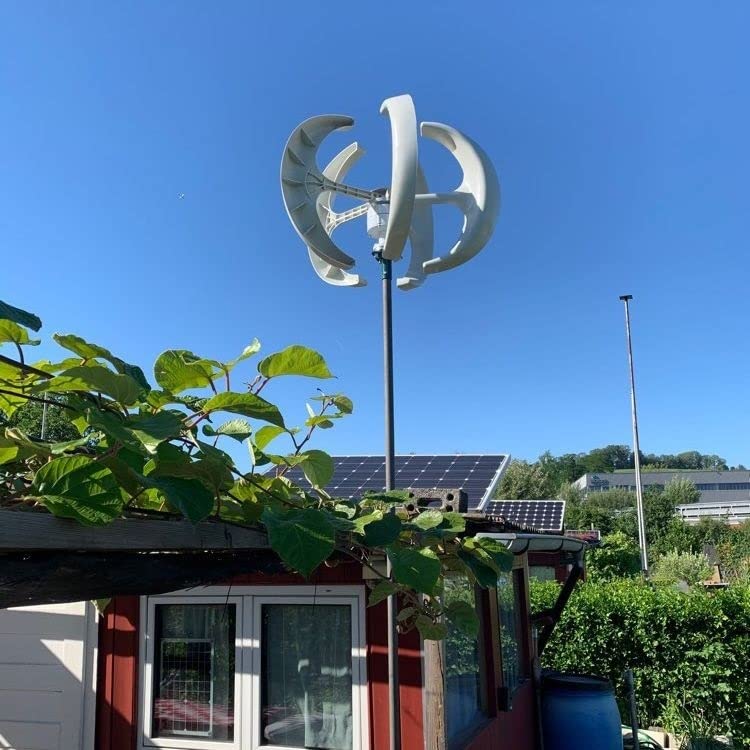 Wind Turbine Generator Kit 1000W Wind Turbine 12v 24v Vertical Axies Wind Generator Small Windmill Energy With MPPT Charge Controller Homeuse for Home Marine Industrial Energy (Color : White, Size :