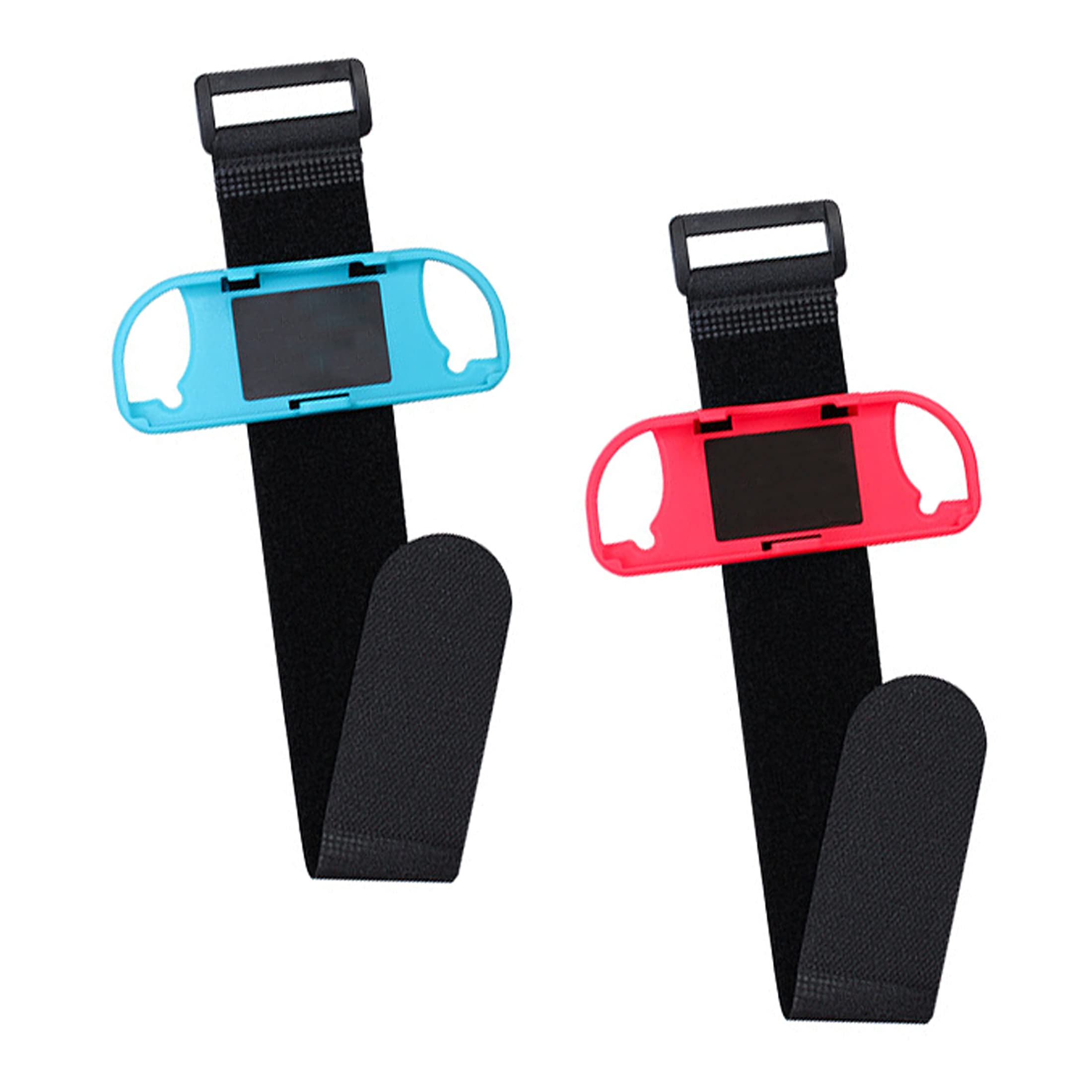 YICHUMY 2 Packs Adjastable Wrist Bands Wrist Strap for Switch Controller Just Dance 2019 /Switch Kinetic Game - Blue and Red with 8X Thumbsticks