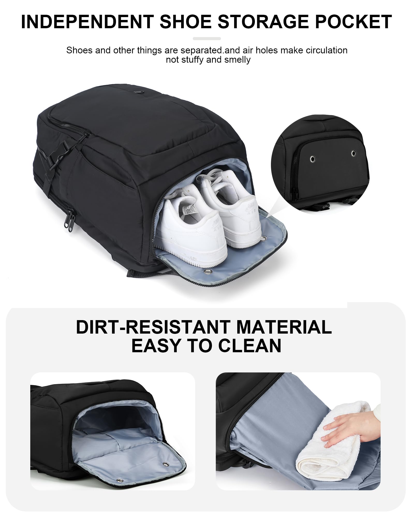 suwasp Large Travel Backpack for Women Men Airline Approved Carry On personal item Backpack bag frontier airlines personal item bag Flight Approved Luggage Backpack shoe