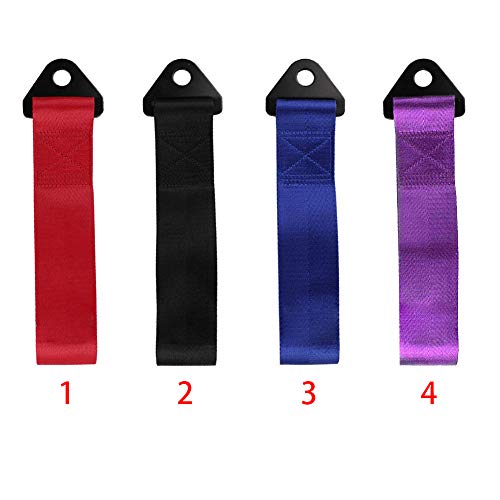 YOUNGL 8-12MM Racing Car Towing Hook Sports Tow Strap Set gh Strength Red for Vehicle Front Rear Bumper(Red)