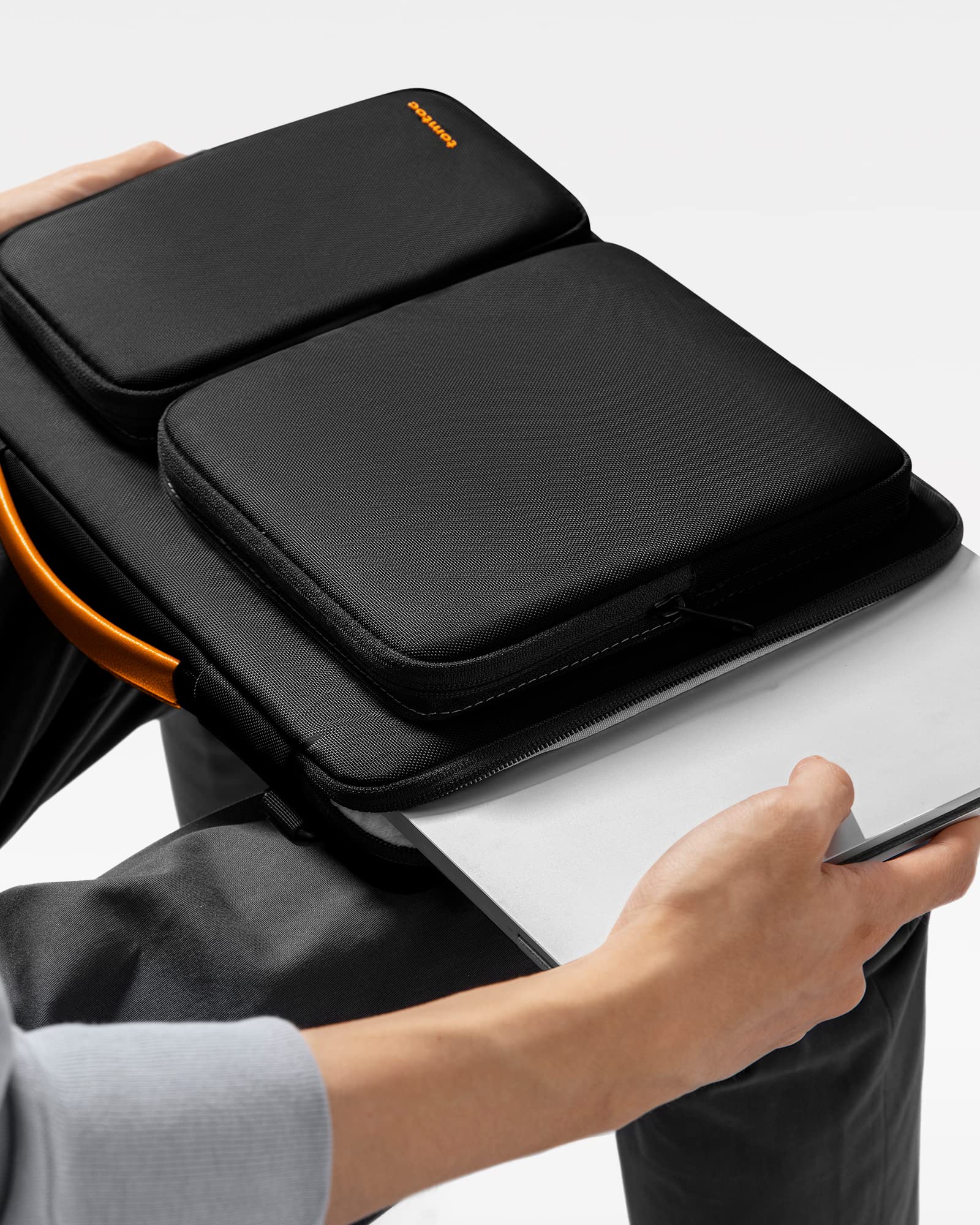 tomtoc 360 Protective Laptop Shoulder Bag for 16-inch MacBook Pro M3/M2/M1 Pro/Max A2991 A2485 2023-2019, Water-resistant Sleeve for Dell XPS 15 Surface Book 3 The New Razer Blade 16