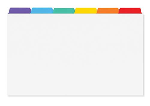 Silvine 5x3" Guide Cards in Plain White, Tabbed A-Z. Ref 853 (126 x 76mm)