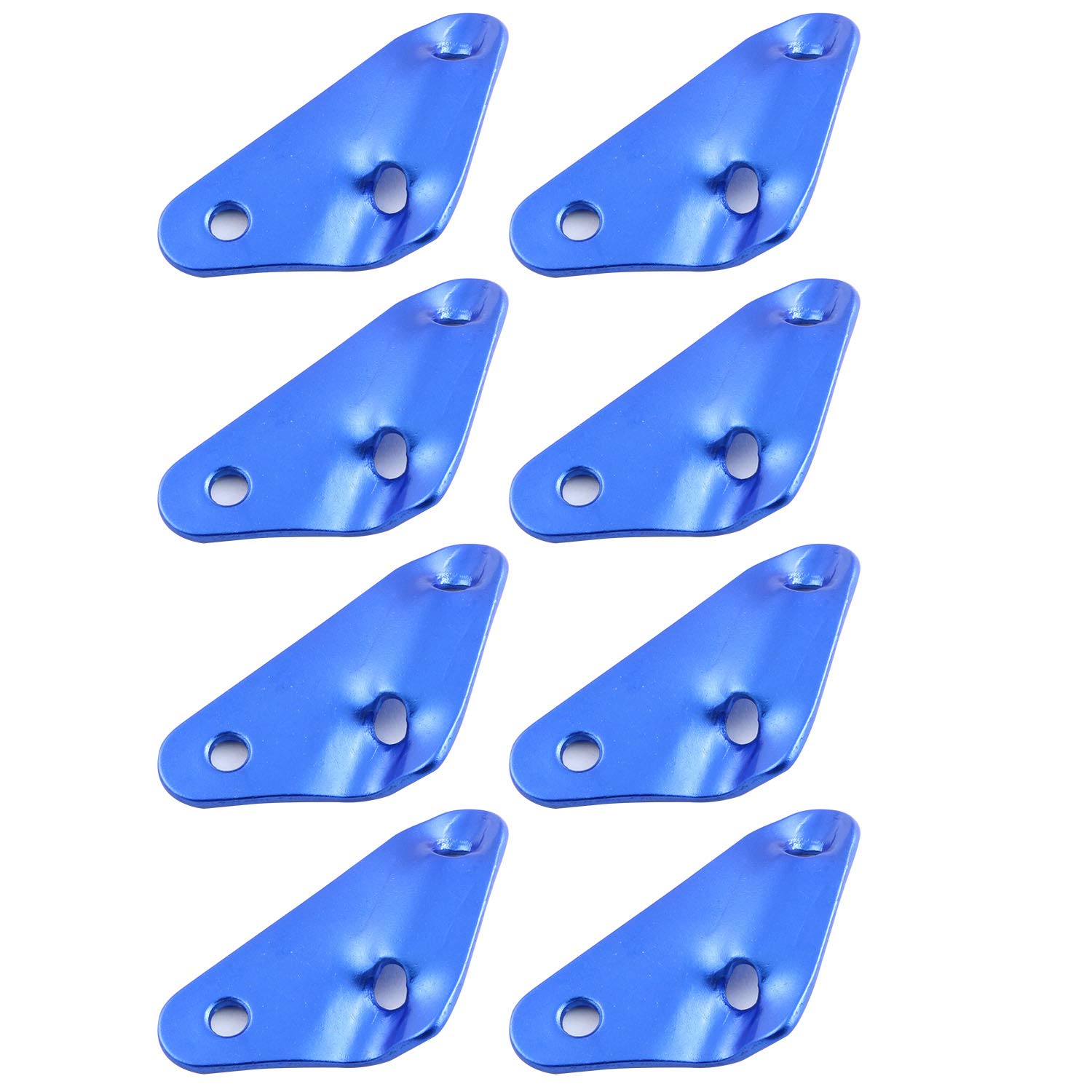 Youliang 8pcs Blue Aluminum Alloy Windproof Rope Buckle Adjustable Buckle Guyline Tent Tensioners Rope Adjuster for Tent Length Adjusting