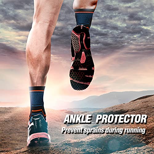 ZUOLXISI Ankle Brace Compression Sleeve for(a pair) for Injury Recovery,AchillesTendon Support,plantar fasciitis,ankle sprain protector,eases Joint Pain and More(S)