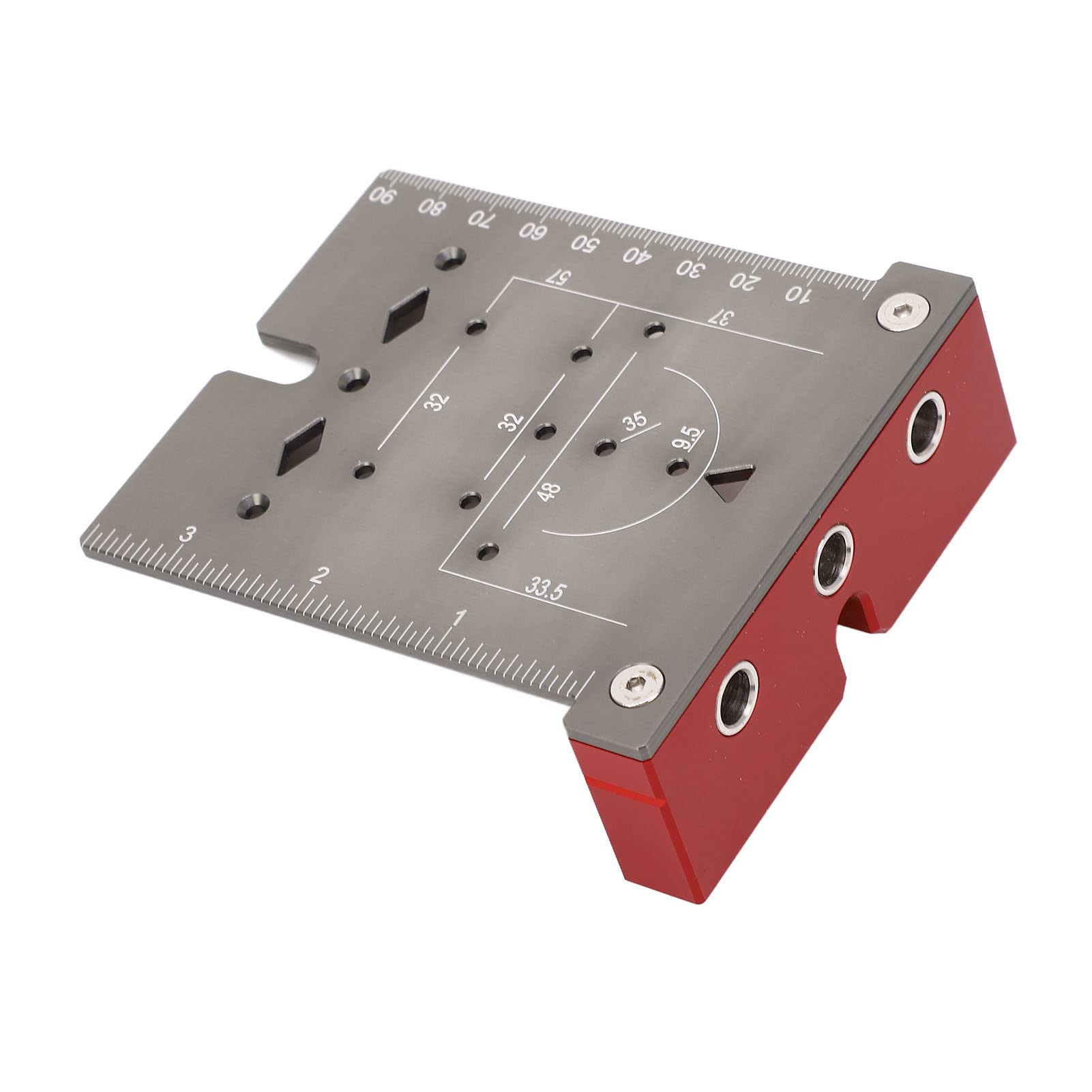 Stainless Steel Cup Style Concealed Hinge Jig with Clamp,35mm Drilling Guide Hole Punch Locator Kit for Cabinet Door Hinges Inset Improve Mounting Efficiency (L)