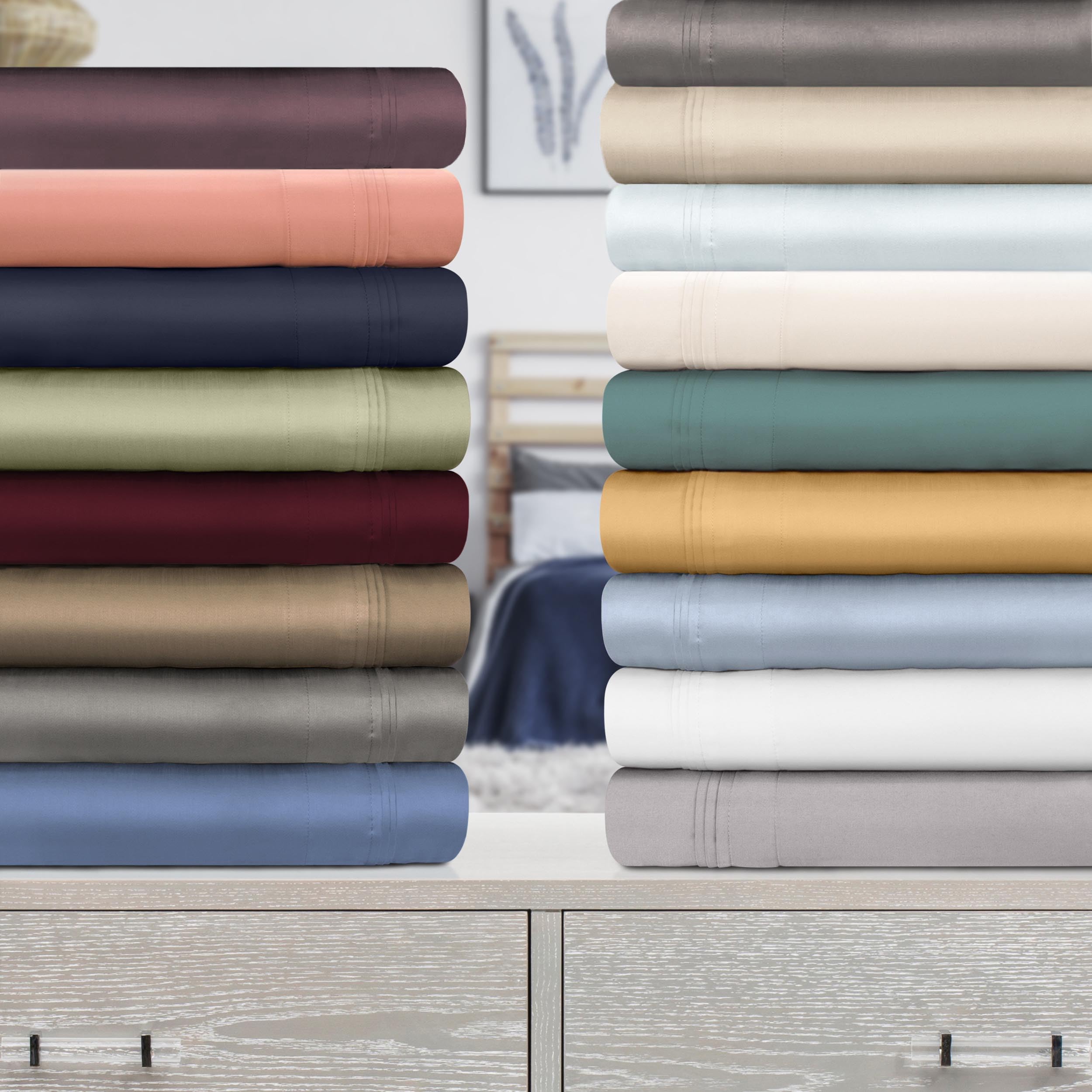 Superior Egyptian Cotton 4 Piece Sheet Set, Luxury 1000 Thread Count, Eco-Friendly, Sustainable Sheets, Ultra-Soft Basics, Solid, Deep Pocket Fitted Sheet, Flat Sheet, Pillowcases, King, Ivory