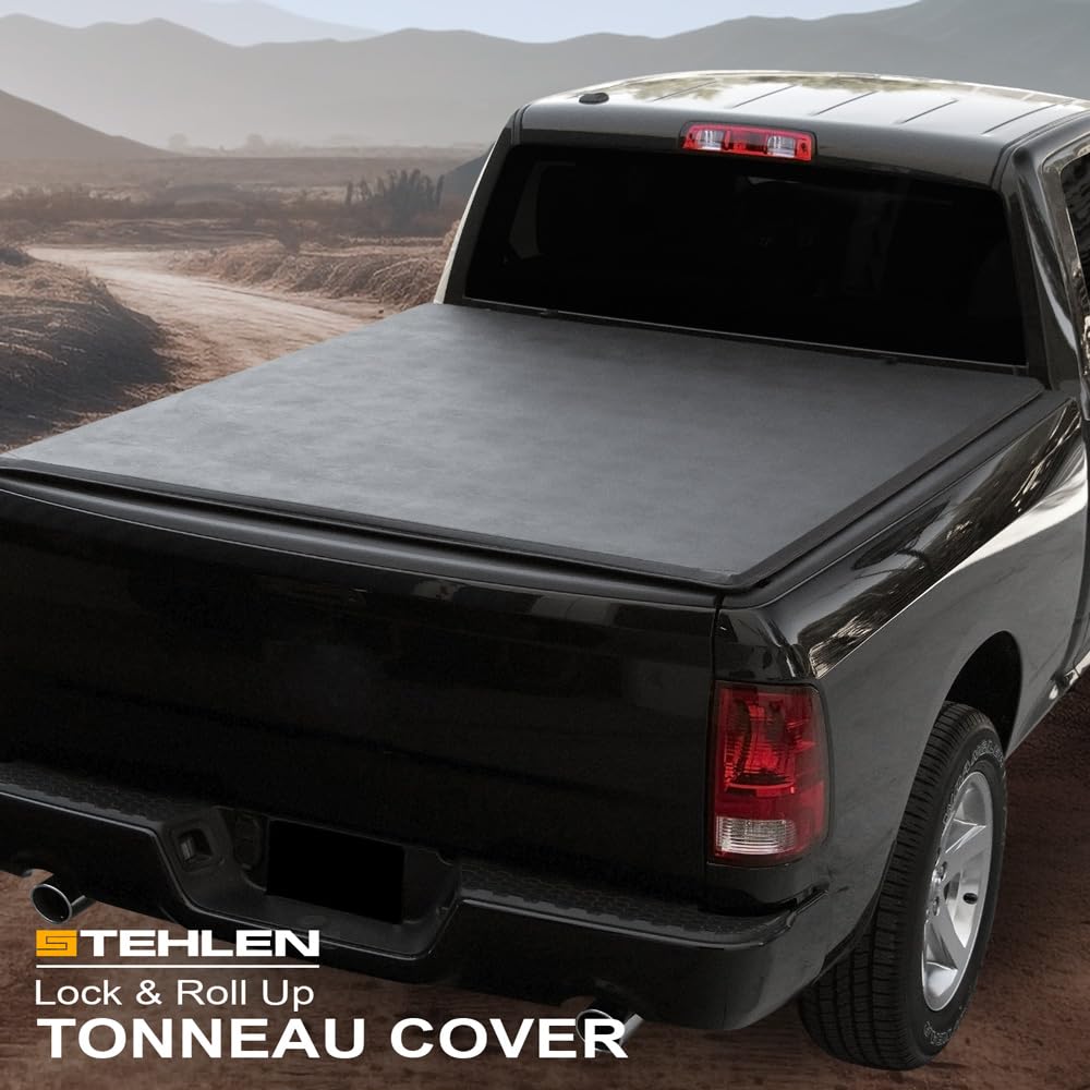 Stehlen 714937188792 Compatible with 2004-2014 Ford F150 / 2006-2008 Lincoln Mark LT 5.5 Feet (66") Short Bed Lock and Roll Up Tonneau Cover - Black