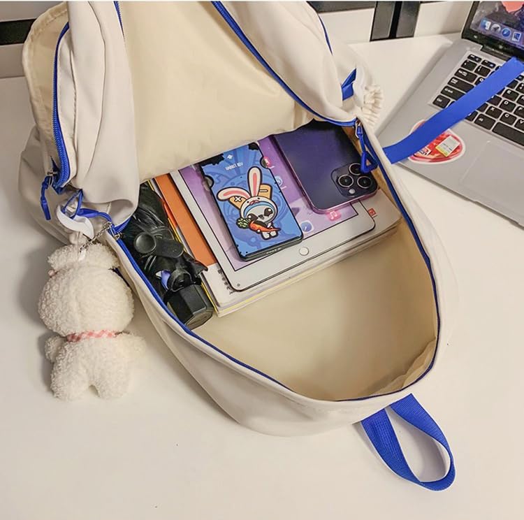 VLTBL 3PCS Kawaii Rabbit Schoolbag Fashion Aesthetic Shoulder Bag Large Capacity College Style Backpack for Boys And Girls