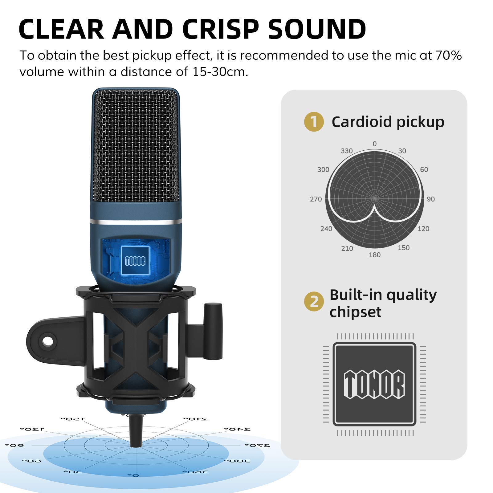 TONOR USB Microphone TC-777 and Microphone Arm Stand T20