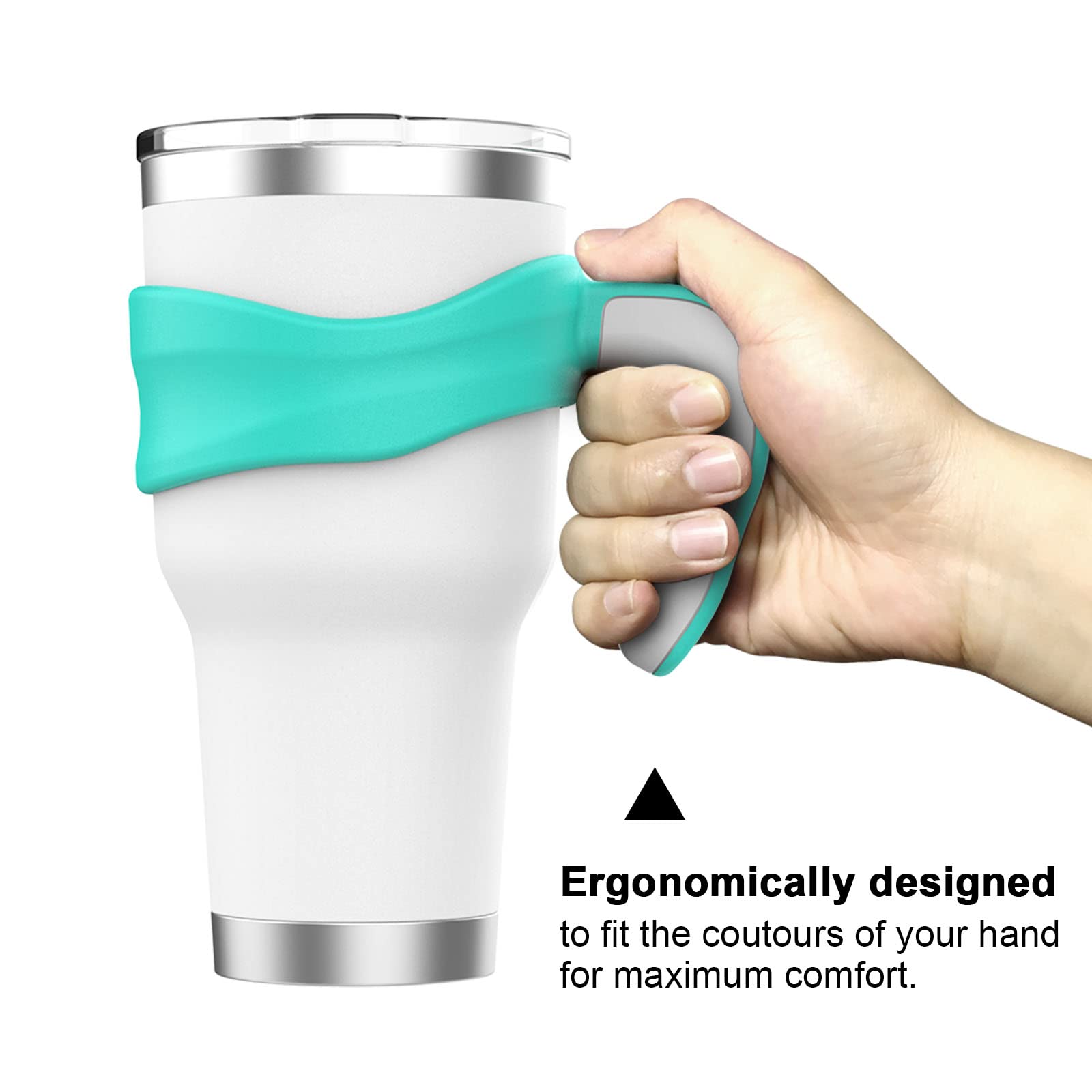 Tumbler Handle Fits for 30 OZ YETI Rambler,Rtic Mug-Previously Design,Sic,OZARK TRAIL & More Tumbler Travel Mug | BPA FREE(Handle Only) (Green)