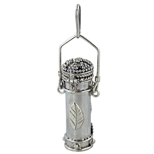 Tall Sterling Silver Rainbow Moonstone Poison Bottle Pillbox Urn Pendant