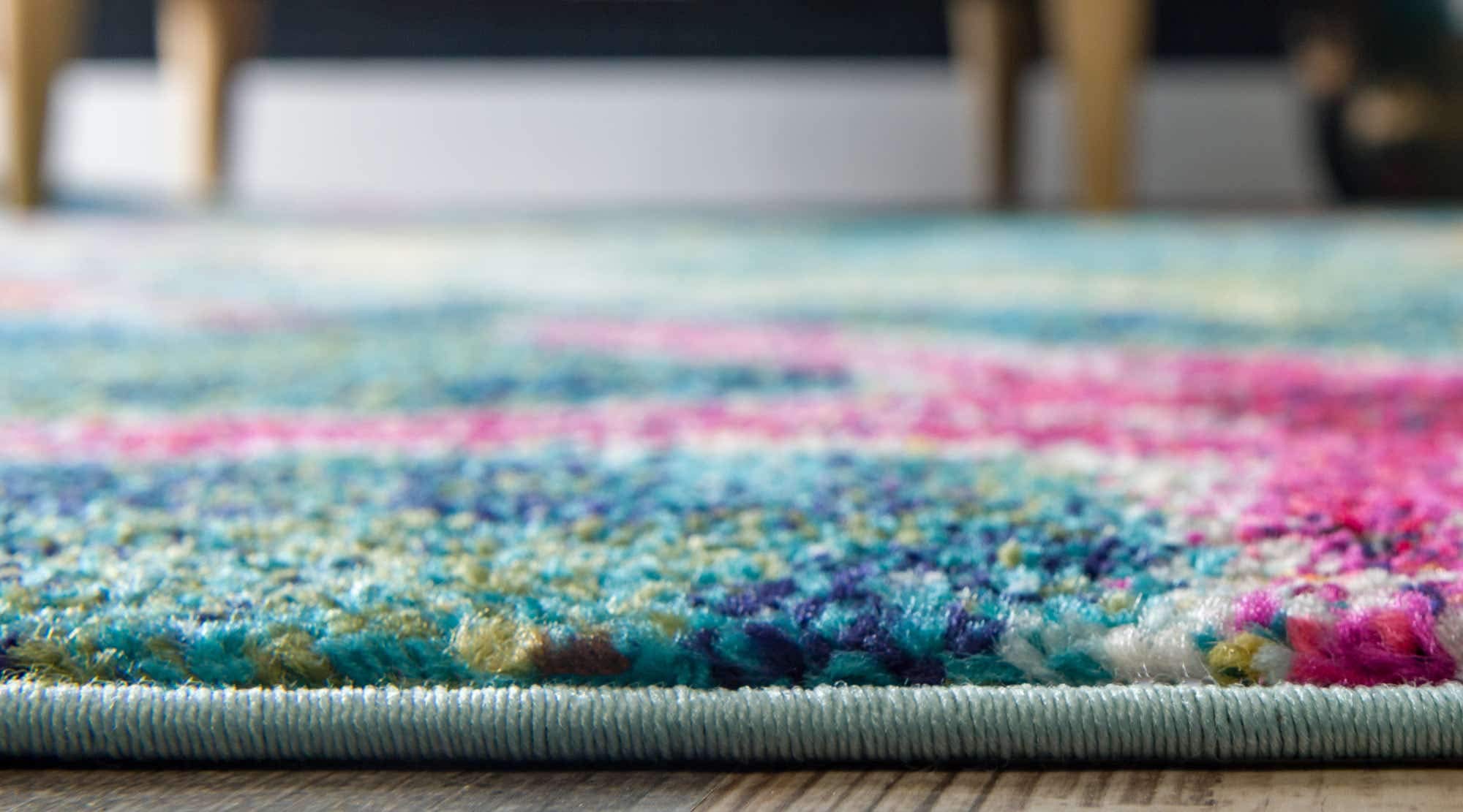 Unique Loom Positano Collection Coastal Modern Bright Colors Starfish Navy Blue Area Rug (5' x 8')