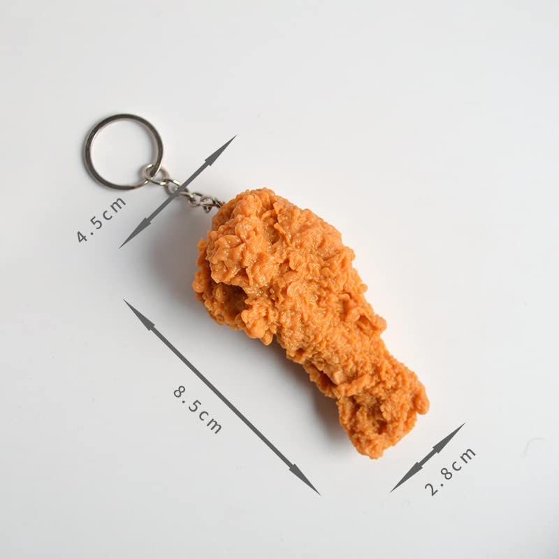 SKNGMO Imitation Food Keychain Fried Chicken Nuggets Chicken Leg Chicken Wing Creative Keyring Handbag Purse Car Accessories